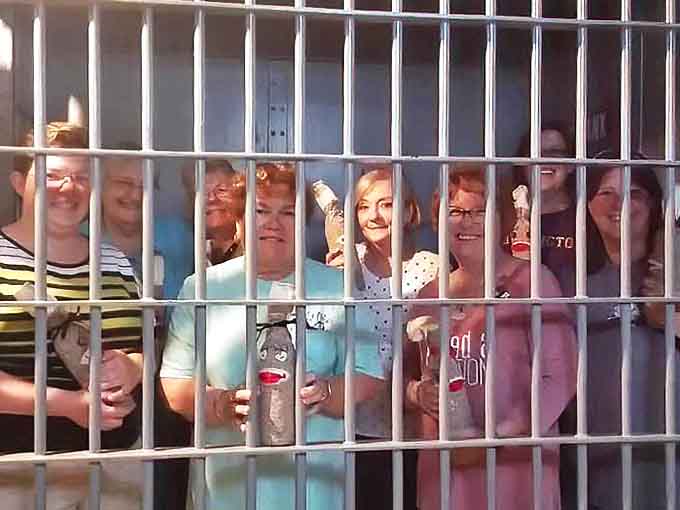 Behind bars has never looked this fun, as guests ham it up for photos in the preserved jail cells that tell the building's authentic story.