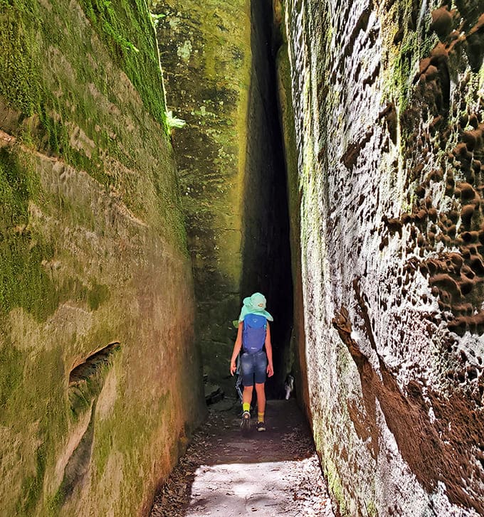 The narrow passages between rocks create that perfect combination of adventure and safety, like nature's own theme park ride without the lines.