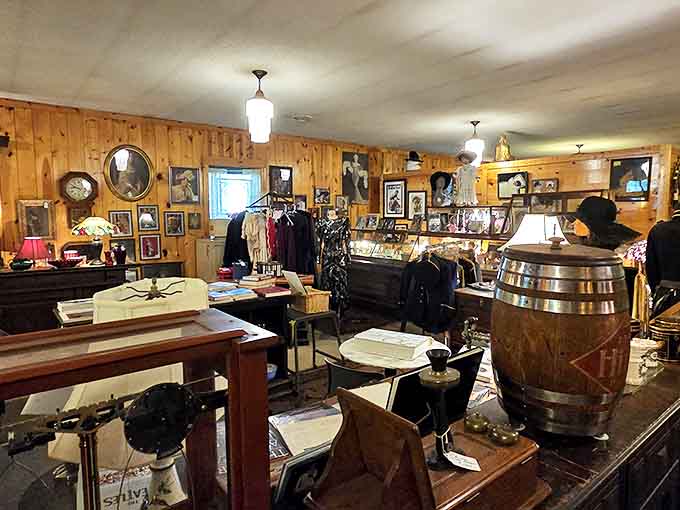 Every nook and cranny tells a story in this wood-paneled wonderland where vintage treasures compete for attention and shelf space.