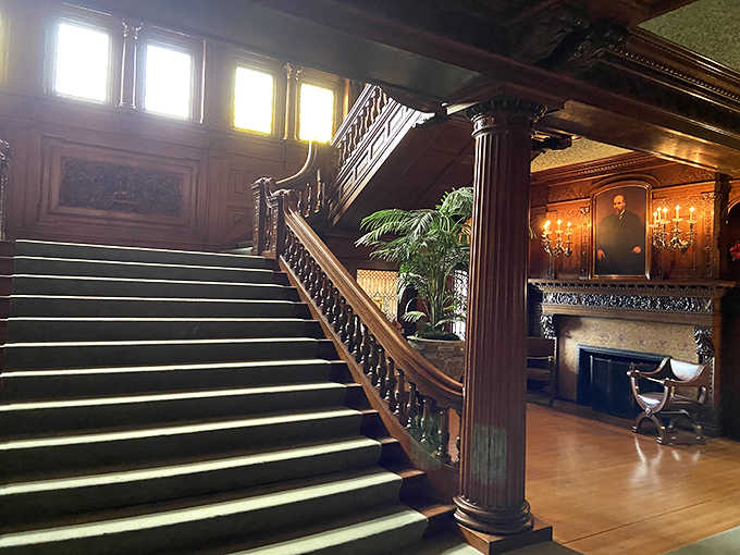 The staircase that launched a thousand grand entrances. Each step probably cost more than your monthly rent.