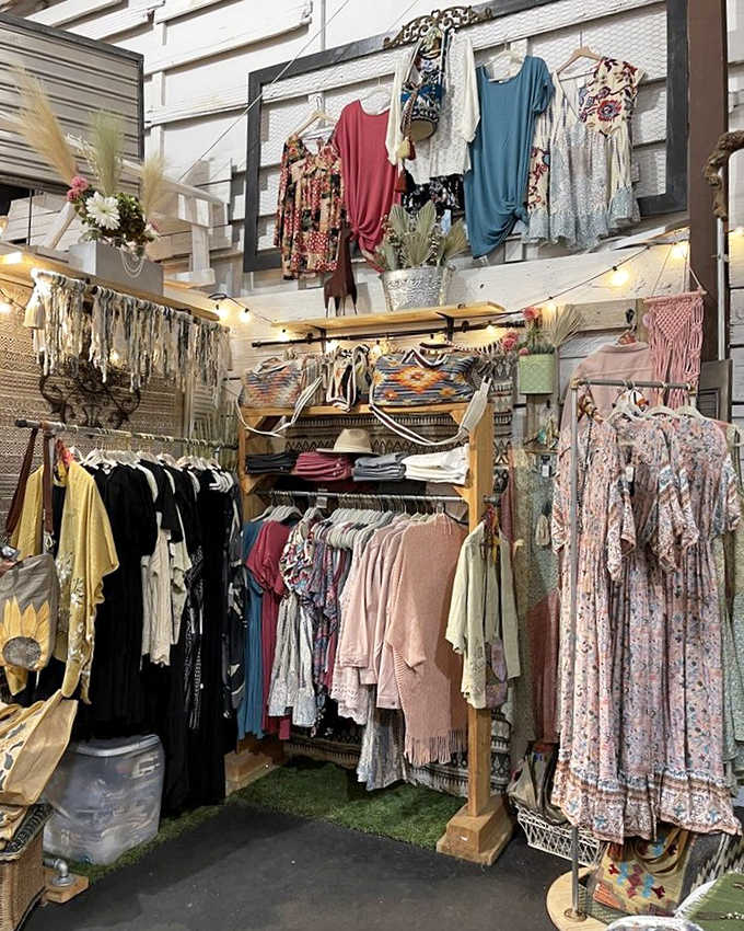 Vintage fashion paradise where modern shoppers can channel their inner Audrey Hepburn or embrace their 70s bohemian dreams.