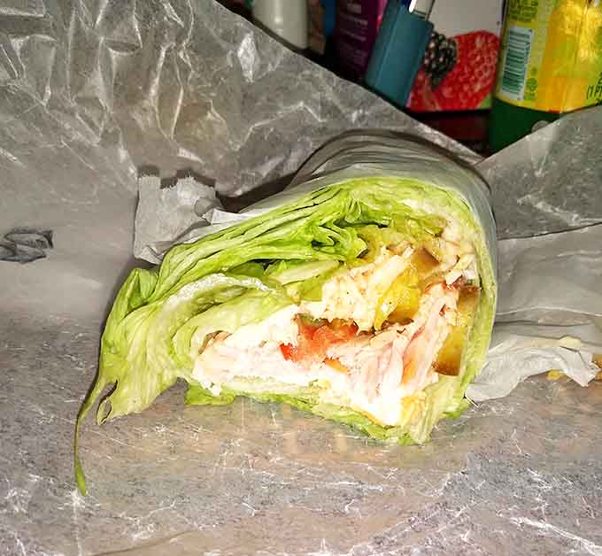 The lettuce wrap option proves you can have your seven meats and pretend to be healthy too, though we're not sure any nutritionist would approve of this logic.