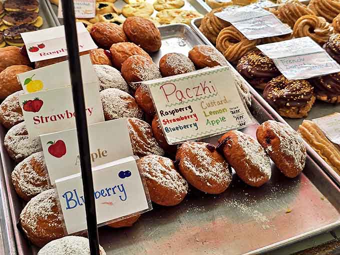 Pączki paradise! These traditional Polish donuts come in flavors from classic strawberry to innovative combinations that would make your babcia proud.