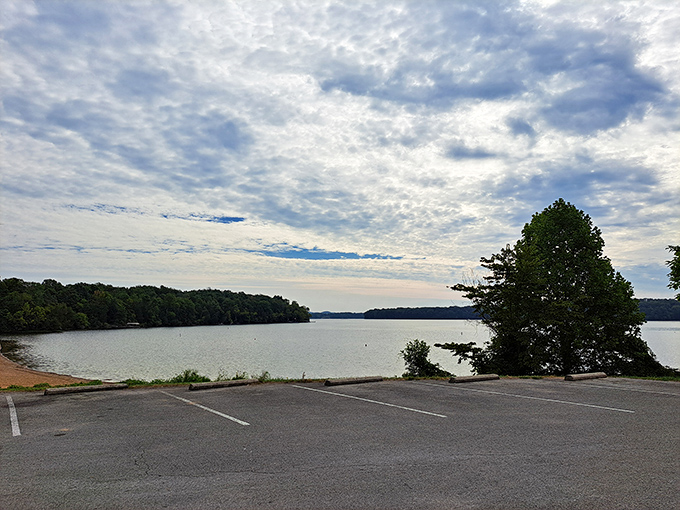 Prime lakeside parking with a view that makes even getting out of the car feel like part of the adventure.