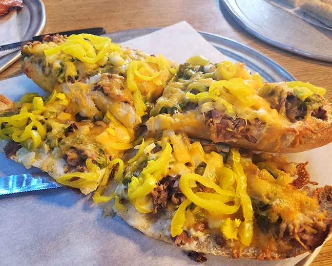 The "Bridge Special" with banana peppers adds a zingy twist to this customer favorite &ndash; a perfect balance of savory and spicy.