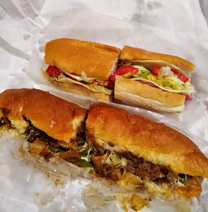 The ultimate lunch dilemma: Italian sub with its layers of cured meats, or the famous cheesesteak? At Sam's, you really can't make a wrong choice.