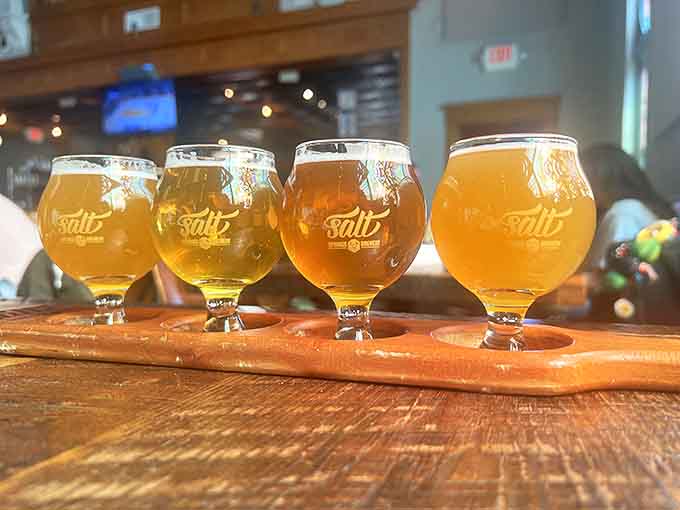 Liquid salvation in four acts – each glass a different chapter in the gospel of craft brewing excellence.