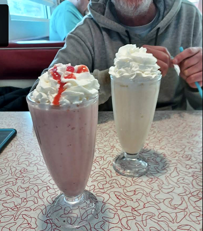 Milkshakes so thick and creamy they're practically standing at attention &ndash; topped with mountains of whipped cream that defy gravity.