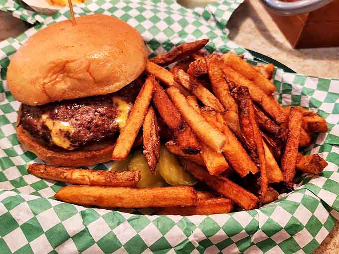 A classic pairing elevated to art form, with hand-cut fries playing the perfect supporting role to the burger's star performance.