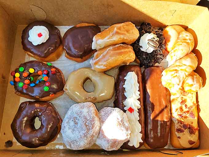A box of Royal Donut treasures &ndash; each compartment revealing a new adventure in fried dough perfection.