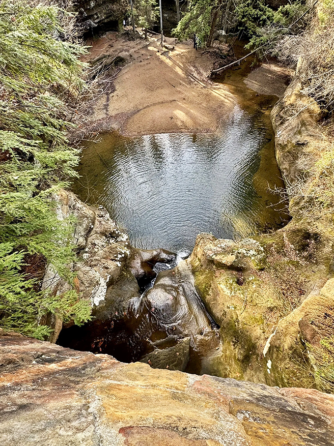 Looking down at nature's infinity pool &ndash; no maintenance required, just millions of years of patient water erosion.