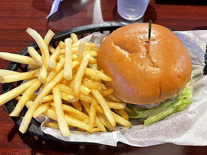 Golden fries and a perfectly proportioned burger &ndash; a combination that proves heaven exists on earth.