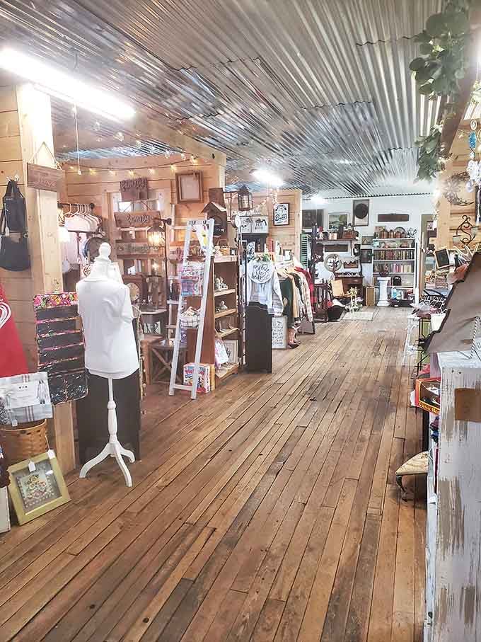 The central aisle stretches like a runway of possibilities, where weathered wood underfoot has witnessed countless "Eureka!" moments.