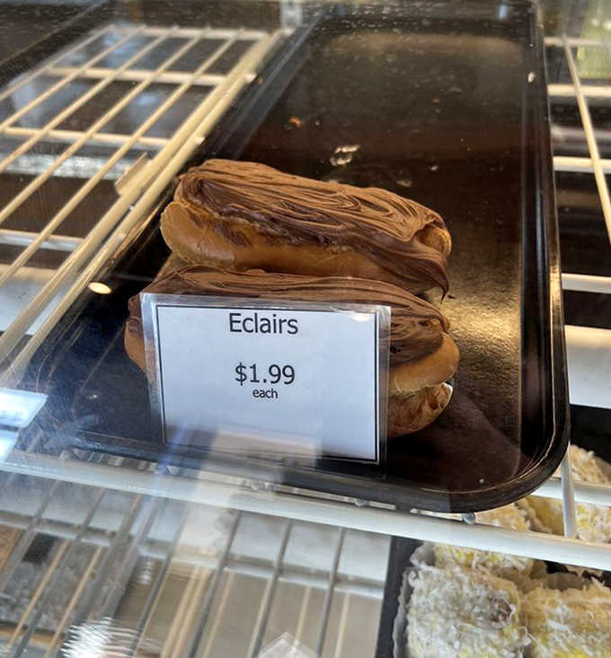 Chocolate eclairs that belong in the Louvre &ndash; if the Louvre were dedicated to pastries that make you involuntarily say "Oh my goodness" out loud.