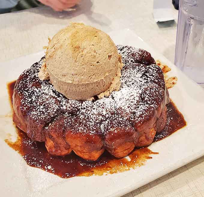Monkey bread that would make your grandmother jealous, topped with a scoop of ice cream because sometimes breakfast should feel like getting away with something.
