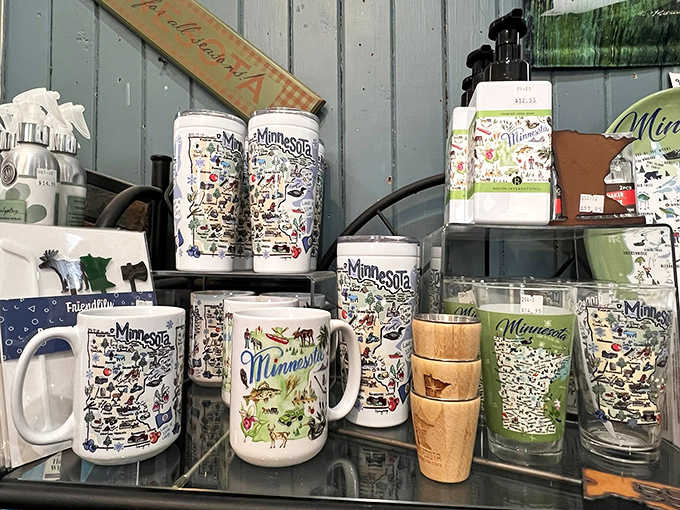 Minnesota pride overflows in this collection of mugs and glassware, perfect for sipping coffee while reminiscing about lakes and loons.
