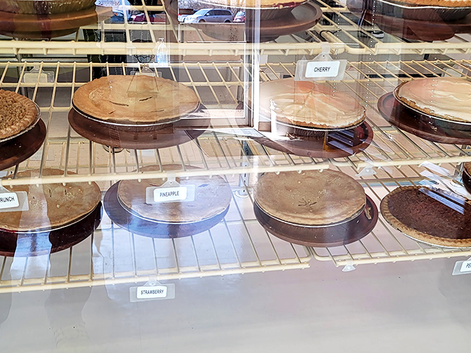 The display case &ndash; or as locals call it, "The Museum of Delicious Decisions" &ndash; where each pie competes for your attention like puppies at an adoption event.
