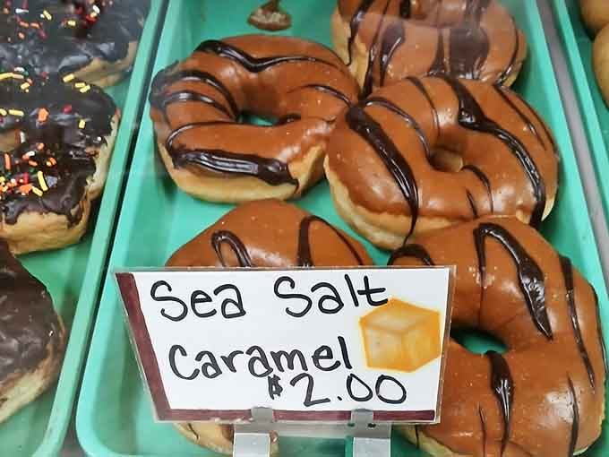 Sea salt caramel donuts that perfectly balance sweet and salty &ndash; like ocean waves crashed into caramel and decided to party on a donut.