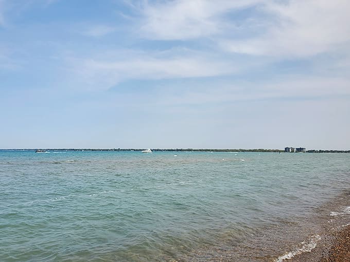 Lake Huron's waters stretch to the horizon, proving that you don't need an ocean to feel like you've escaped to paradise.