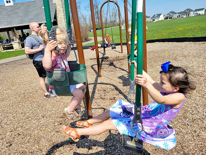 Simple pleasures never go out of style. These traditional swings provide that stomach-dropping thrill that delights generation after generation.