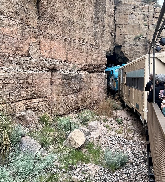 Mother Nature's own version of a tight squeeze &ndash; watching this magnificent train navigate the narrow passage feels like witnessing a magic trick.
