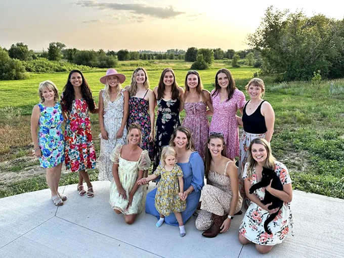 A gathering of visitors enjoying the natural splendor of the property &ndash; where memories are made and laughter flows freely.