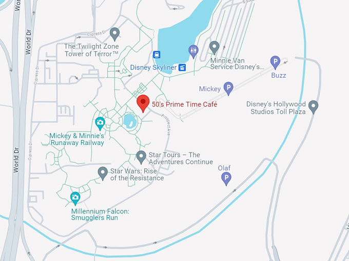 '50s prime time caf&eacute; 10 map