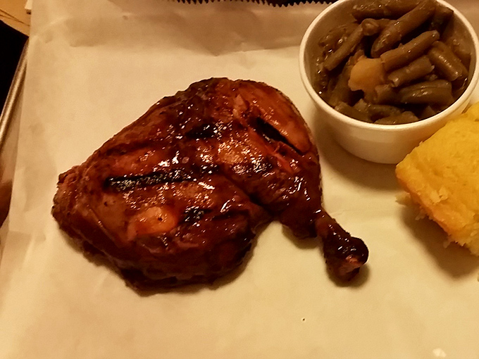 Smokin' chicken that proves poultry doesn't have to be the boring choice, with skin so crisp you could hear it crackle from the next table.