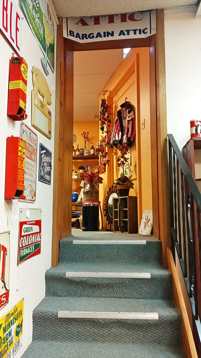 The "Bargain Attic" sign promises affordable treasures for those willing to dig &ndash; the thrill of the hunt is half the fun.