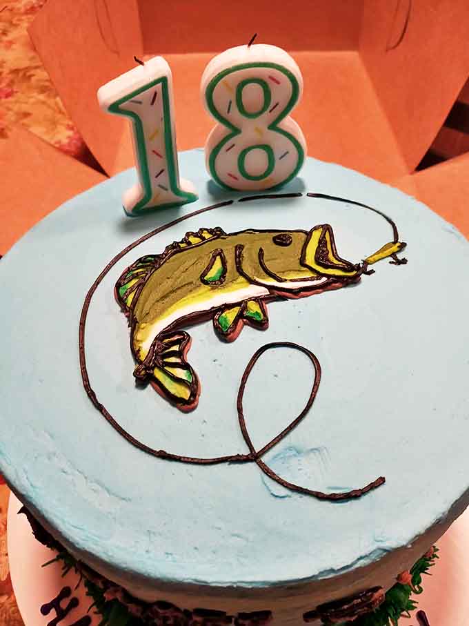 Someone's turning 18 with style! That bass-fishing cake proves Milton's bakers can turn any passion into edible art.