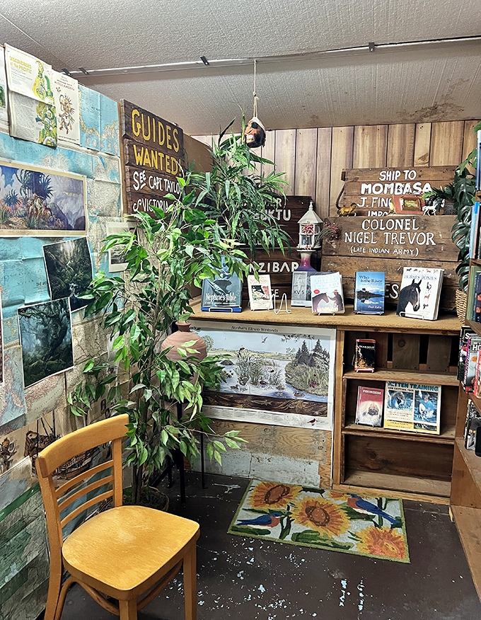 A reading nook that whispers "adventure awaits" with its safari-themed decor. Hemingway would approve of this literary watering hole.