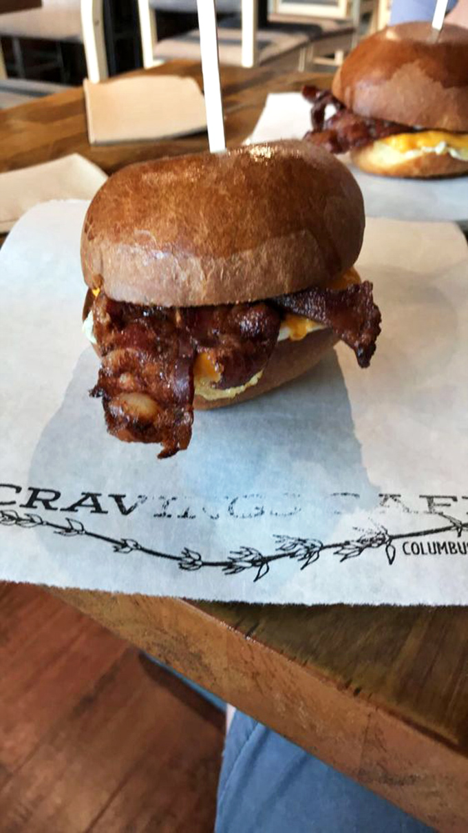 This breakfast sandwich isn't messing around &ndash; thick-cut bacon and melty cheese create the morning motivation you never knew you needed.