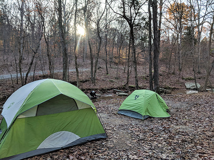 Camping here means trading your ceiling for stars, and that's a trade that always works in your favor.
