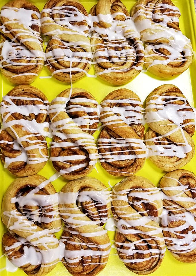 Cinnamon swirls drizzled with icing create a hypnotic pattern that's almost too beautiful to eat&mdash;almost, but resistance is futile.