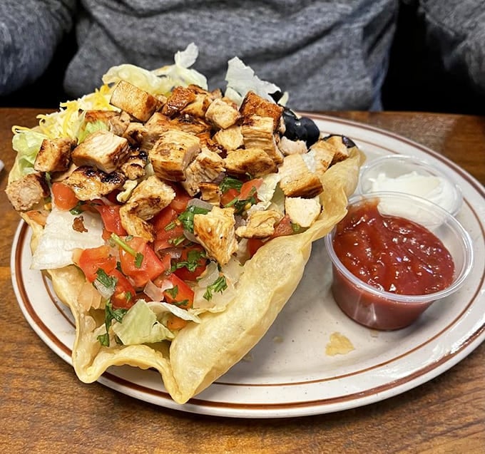 A taco salad that solves the eternal dilemma: "Should I be healthy or have Mexican?" The answer: gloriously both!