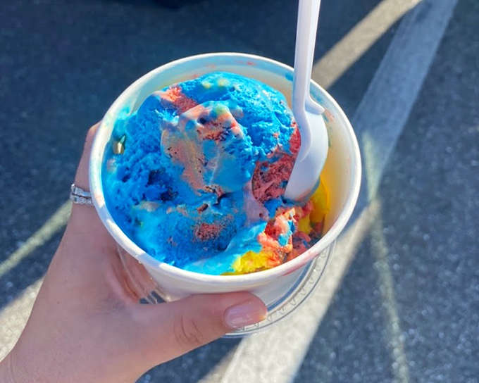 Cotton candy ice cream brings carnival vibes without the questionable rides, swirling blue and pink happiness into a cup that tastes like childhood summers.