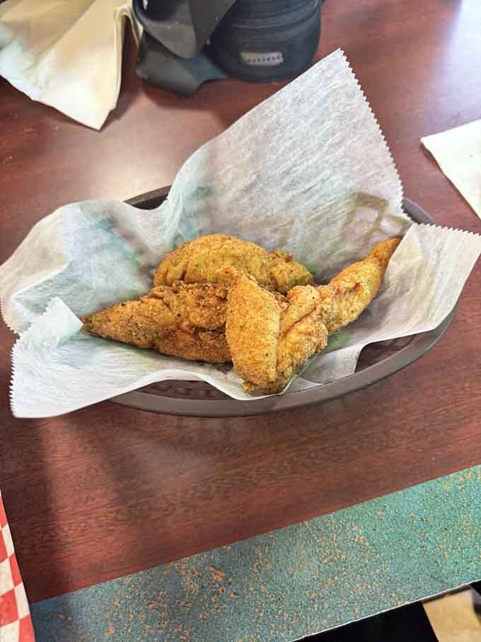 Golden, crispy chicken tenders prove that even non-hot-dog options get the royal treatment at this Canton gem of a restaurant.