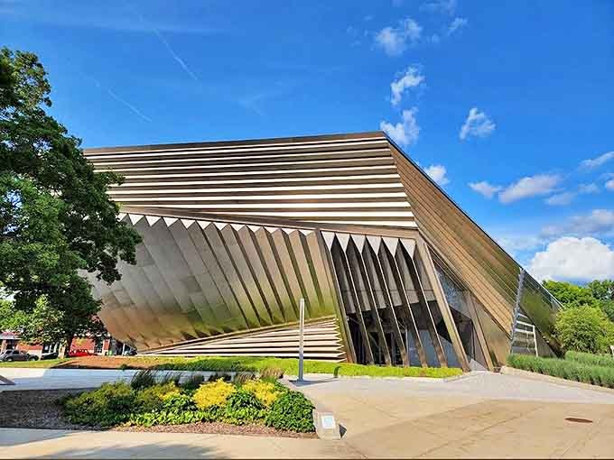The Eli and Edythe Broad Art Museum slices through conventional architecture like a futuristic spacecraft that somehow landed perfectly among MSU's traditional campus.