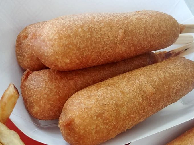 The family combo delivers multiple Cozy Dogs in their natural habitat &ndash; a simple paper container that lets these golden beauties take center stage.