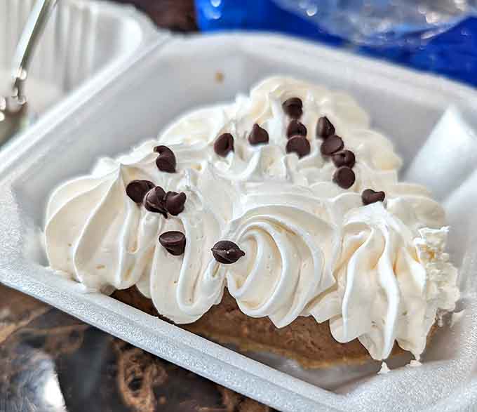 French silk pie topped with a cloud of whipped cream &ndash; dessert so good it should require a permission slip.