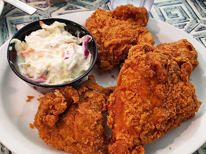 The fried chicken dinner at Gil's comes with generous portions of perfectly crispy poultry that'll have you reconsidering every other chicken you've ever eaten.