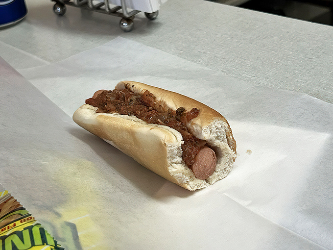 The halfway point of happiness&mdash;even a partial Remo's dog delivers full-sized flavor that keeps locals coming back.