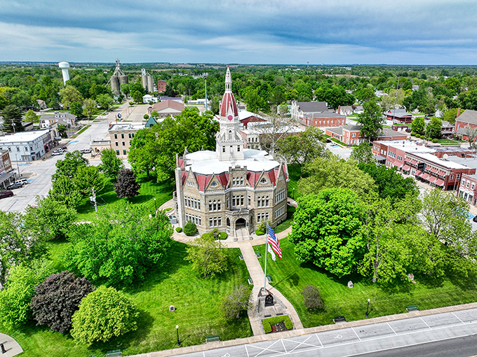 Historic Courthouse Detail: This architectural masterpiece has witnessed over a century of Pittsfield stories, its stone walls practically humming with the whispered secrets of Pike County's past.