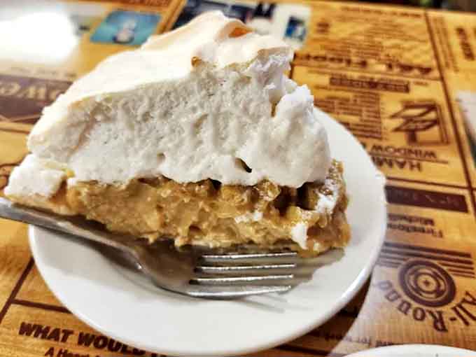 Cream pies at Hyde's don't skimp on the good stuff &ndash; towering meringue crowns a silky-smooth filling that puts store-bought versions to shame.
