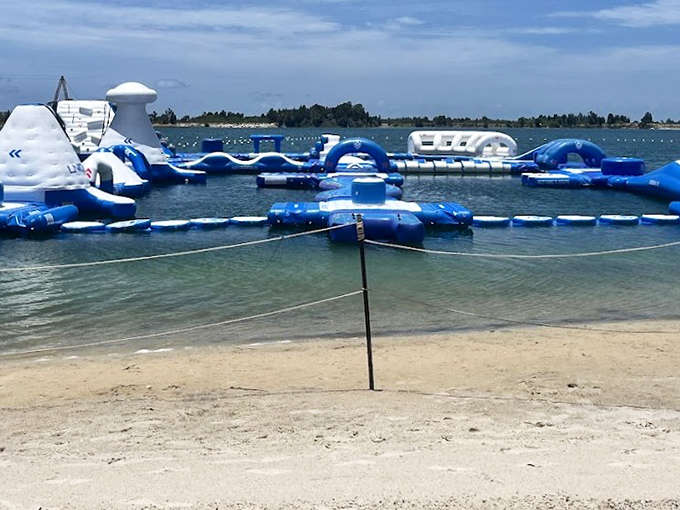 From above, the whole setup looks like someone's elaborate pool party got seriously out of hand in the best way.