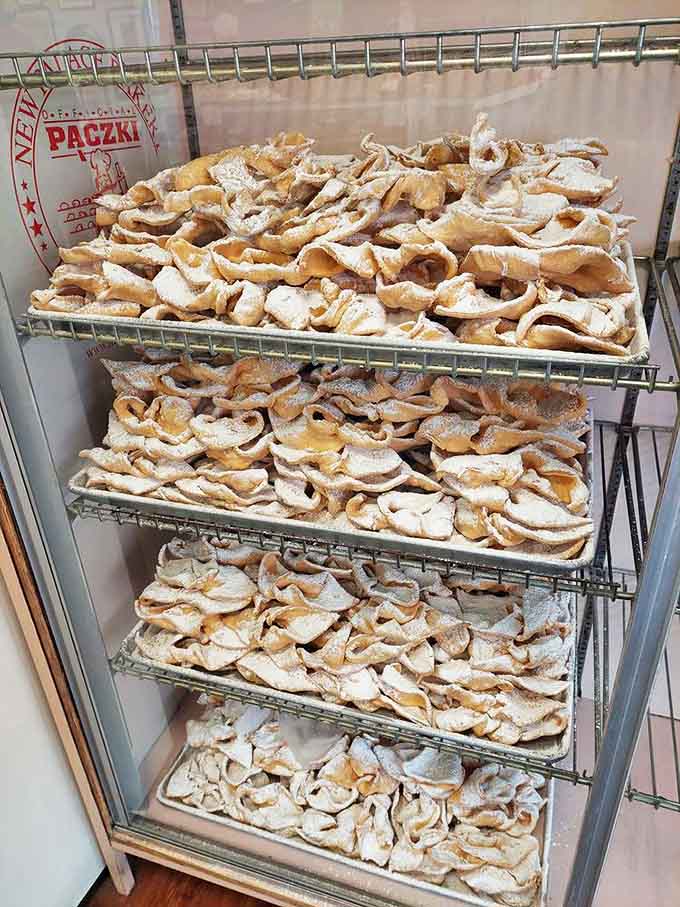 Angel wings of fried dough! These delicate chrusciki cookies shatter with each bite, leaving evidence of your indulgence in powdered sugar trails.