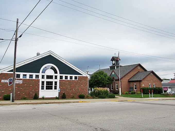 Historic exteriors maintain the town's character while inside, modern services keep West Branch connected to the wider world.