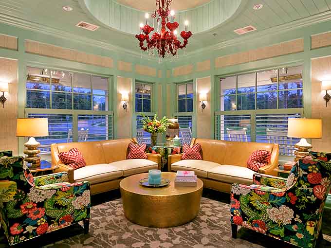 This lobby lounge whispers "stay awhile" with furniture so inviting you might forget you actually have a room upstairs.