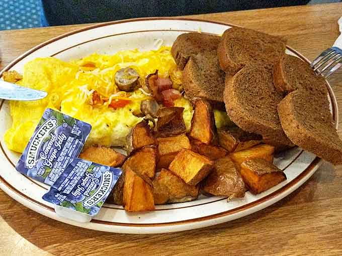 Omelet architecture at its finest &ndash; structurally sound enough to hold fillings while maintaining that cloud-like egg texture we all dream about.
