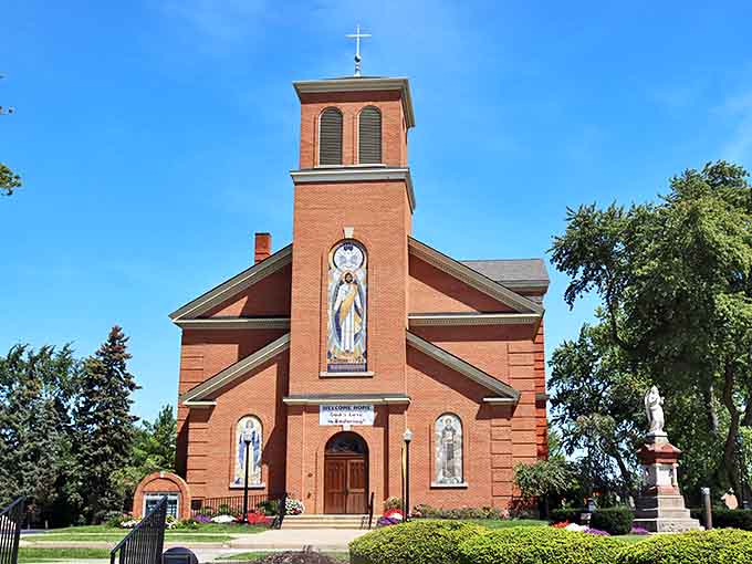 Historic churches like this one showcase the architectural beauty and spiritual heritage that anchor Monroe's community through generations of change.